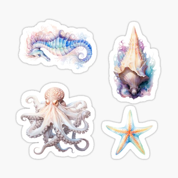 "Pastel Ocean Sticker Pack" Sticker for Sale by Loot-Dragon | Redbubble