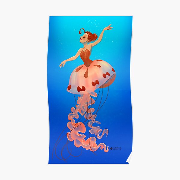 "Jelly Mermaid" Poster for Sale by cseguritanart | Redbubble