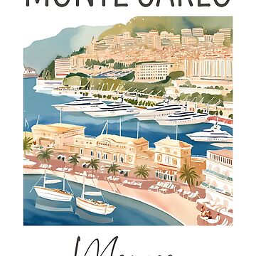"A Watercolor Design of Monte Carlo - Monaco " Sticker for Sale by ...