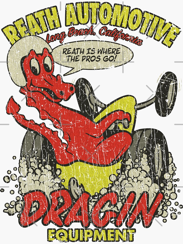"Reath Automotive Dragin Equipment 1957" Sticker for Sale by ...