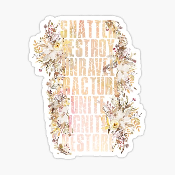 "all shatter me" Sticker for Sale by crockerypress | Redbubble