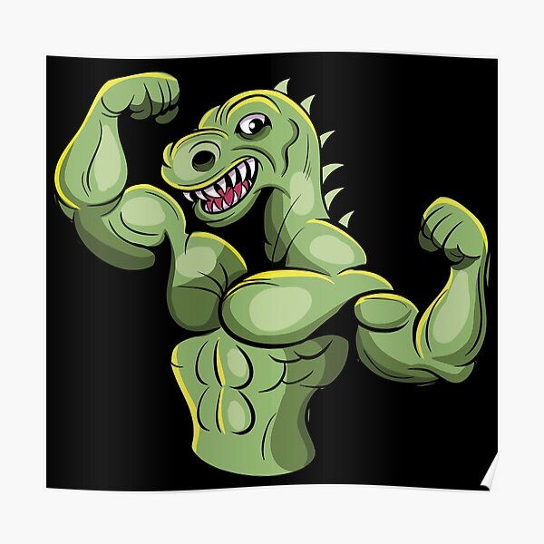 "Muscle T-Rex - Dinosaur Tyrannosaurus Rex Gym" Poster by anziehend ...