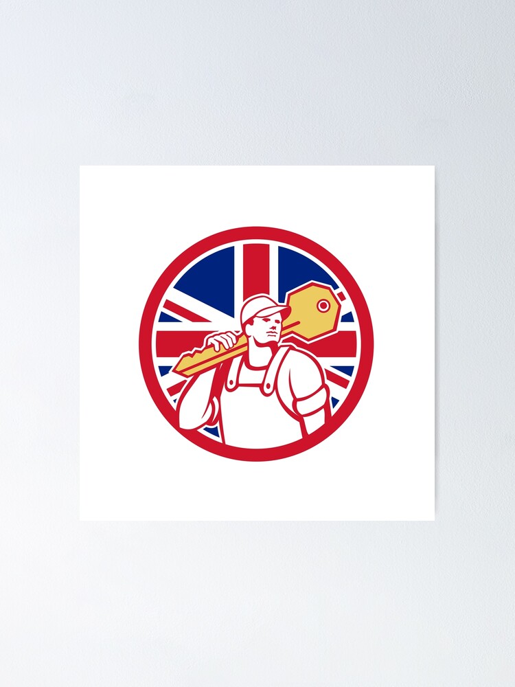 "British Locksmith Union Jack Flag Icon" Poster by patrimonio | Redbubble