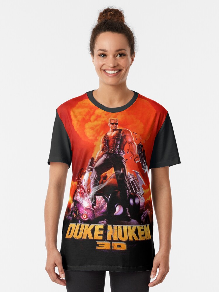 "Duke Nukem 3D retro game print (High Contrast)" T-shirt for Sale by ...