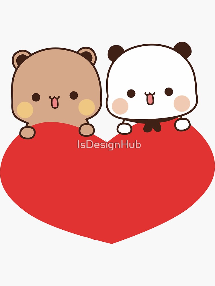"Bubu And Dudu Love, Cute Heart Duo" Sticker for Sale by IsDesignHub ...