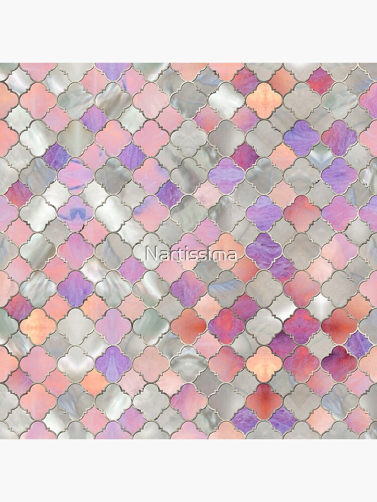 Poster « Motif marocain quadrilobe en nacre et quartz », par Nartissima ...