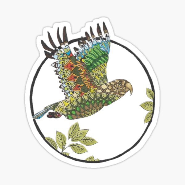 "Mandala Kea in Flight" Sticker by Hummingbirdnz | Redbubble