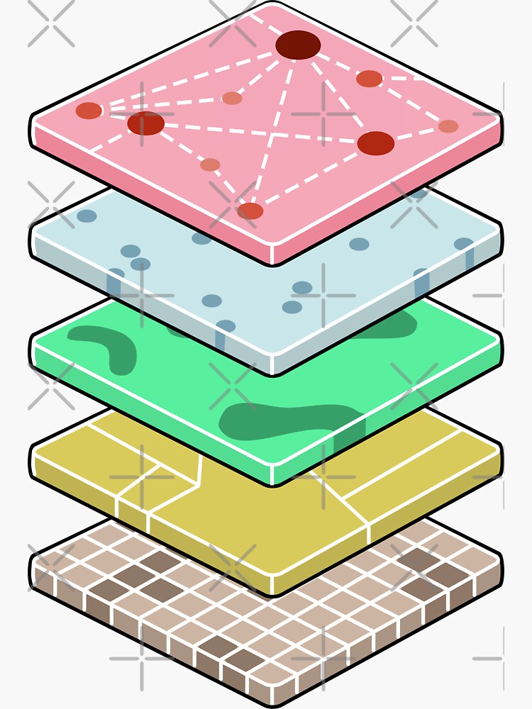 "GIS Layer Stack" Sticker for Sale by YoungDesignLab | Redbubble
