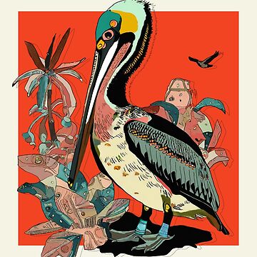 "Brown Pelican State Symbol Illustration" Poster for Sale by ...