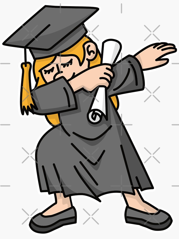 "Girl student dab dabbing graduation school" Sticker for Sale by ...