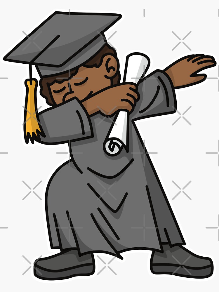"Black boy student dab dabbing graduation school" Sticker for Sale by ...