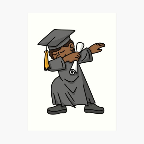 "Black boy student dab dabbing graduation school" Art Print by ...