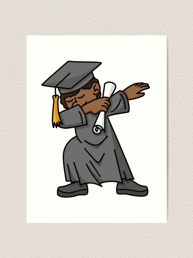 "Black boy student dab dabbing graduation school" Art Print by ...