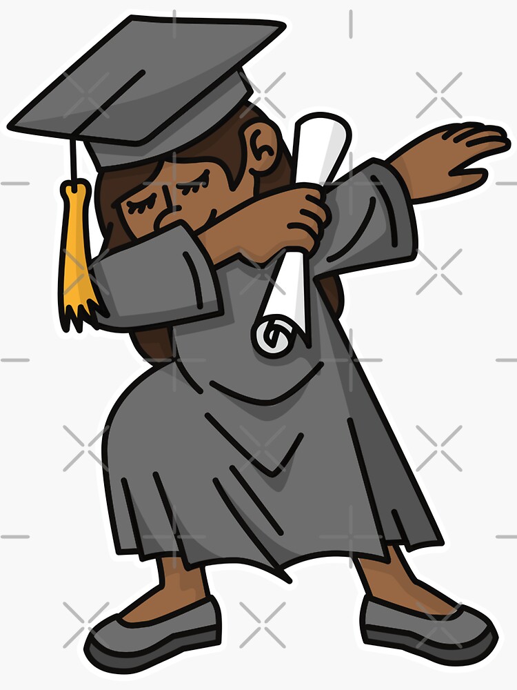 "Black girl student dab dabbing graduation school" Sticker for Sale by ...