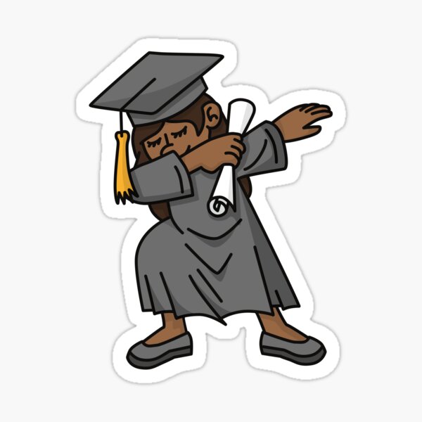 "Black girl student dab dabbing graduation school" Sticker for Sale by ...