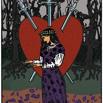 "Three of swords, Agatha all along tarot card" Sticker for Sale by ...
