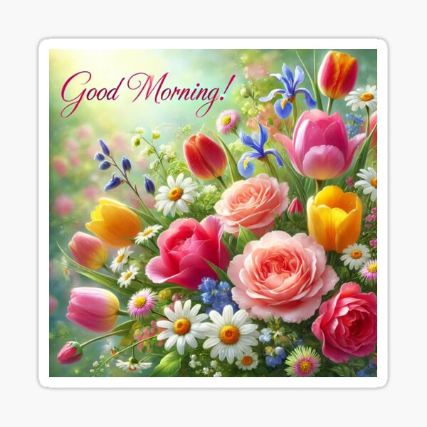 "Good morning " Sticker for Sale by gatohi | Redbubble