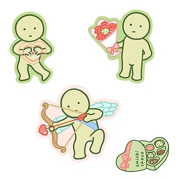 "valentines smiski" Sticker for Sale by vanillafull | Redbubble