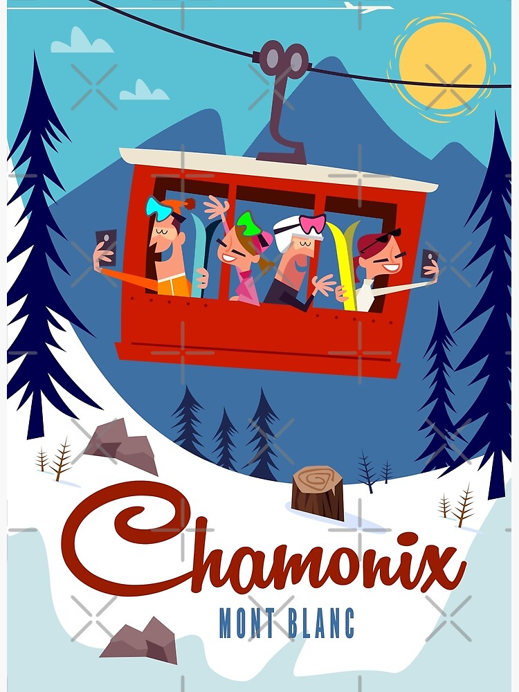 Impression artistique « Affiche du téléphérique de Chamonix Mont Blanc ...