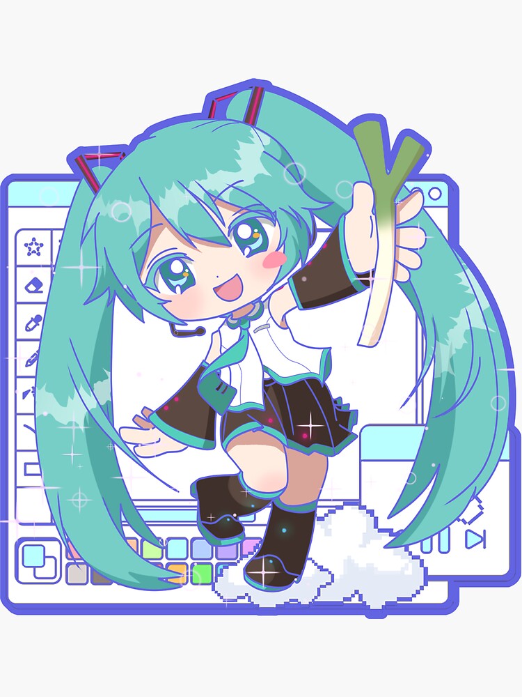 "VOCALOID Windows Sticker Blue Version Hatsune Miku" Sticker for Sale ...