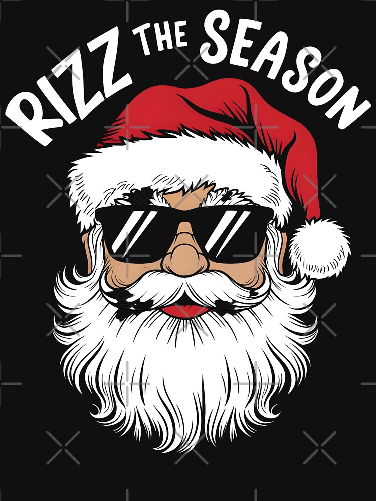 "Rizz The Season Santa T-Shirt, Trendy Christmas Tee, Cool Santa Claus ...