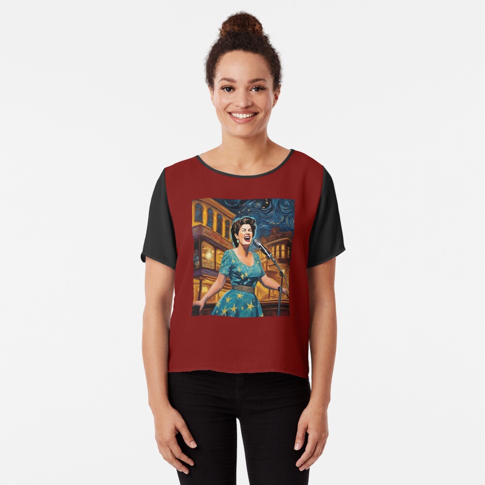 ""Vintage Visions: Patsy Cline's Serenade Under Neon Stars"" Sticker ...