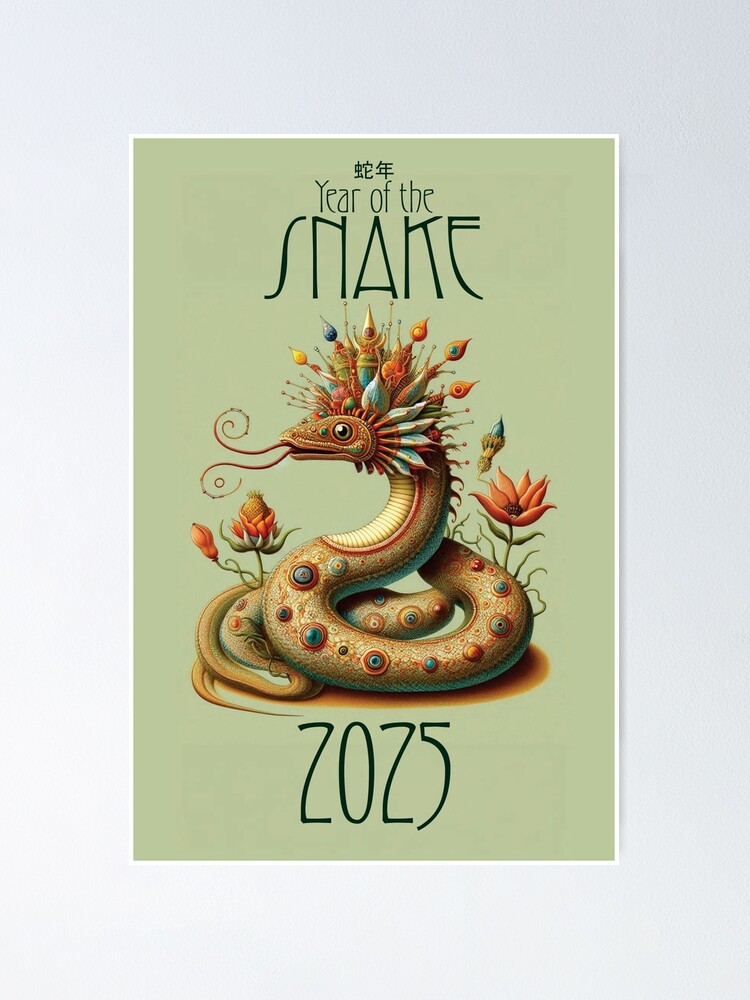"2025 - Year of the Snake" Poster for Sale by Rich La Bonté | Redbubble