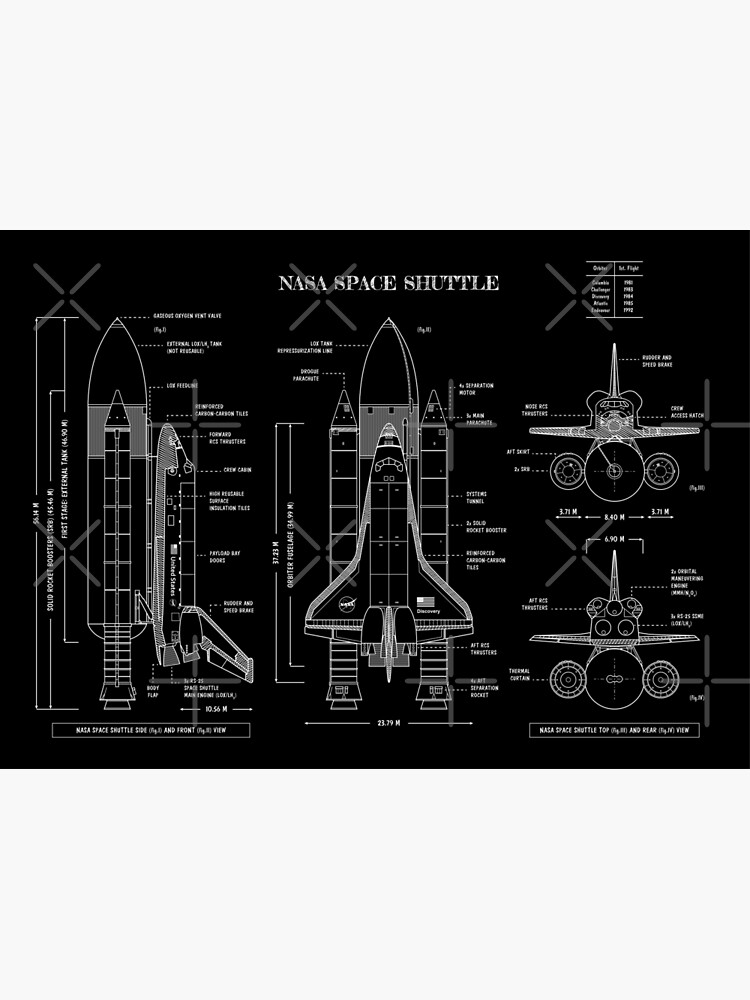"NASA Space Shuttle (White Stencil-No Background)" Poster for Sale by ...