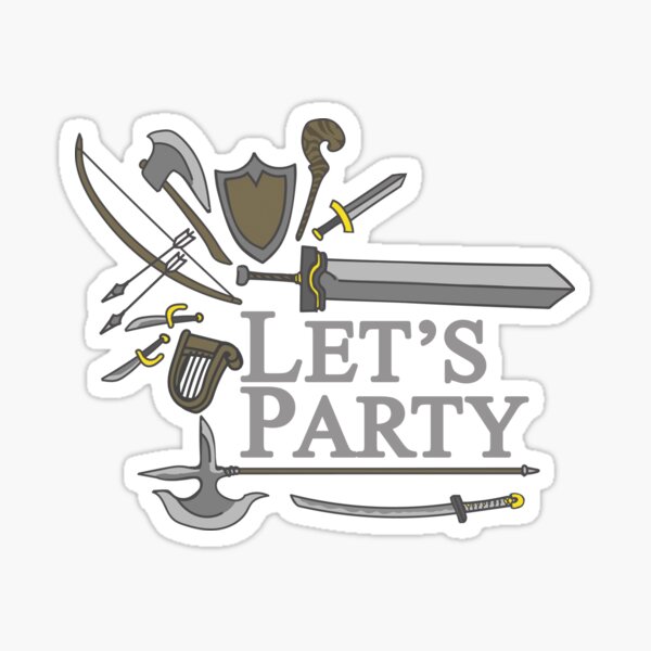 "Let's Party" Sticker for Sale by CVanDesigning | Redbubble