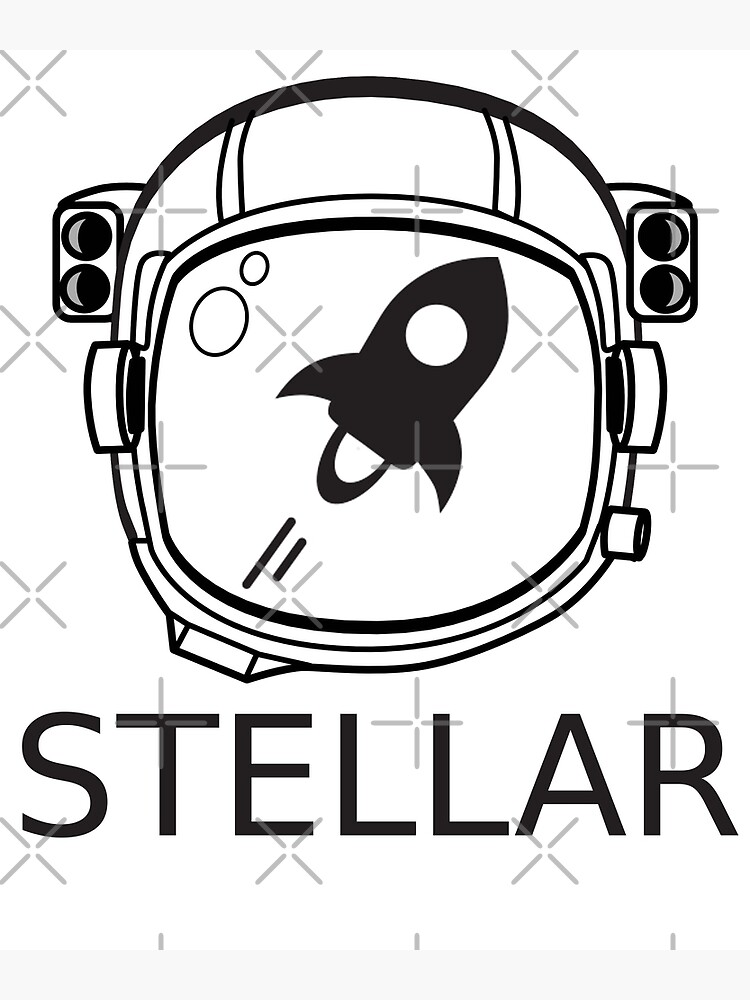 "Stellar Lumens Space Helmet Dark Logo" Art Print by IMBZ | Redbubble