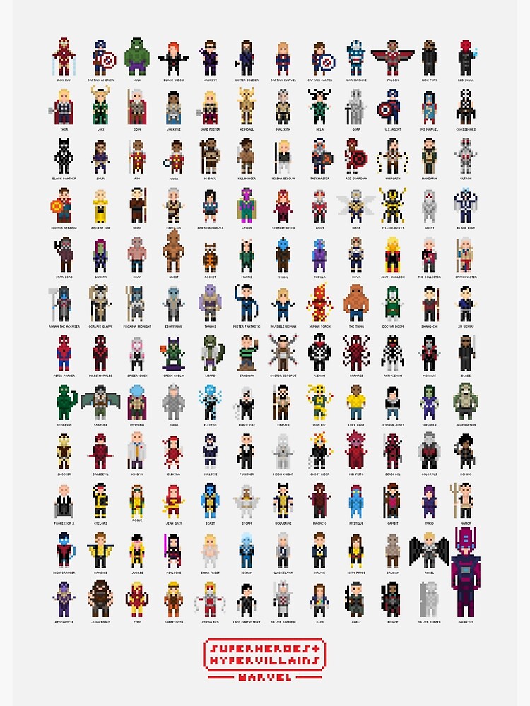 "8-Bit Heroes and Villains" Poster for Sale by John Sideris | Redbubble