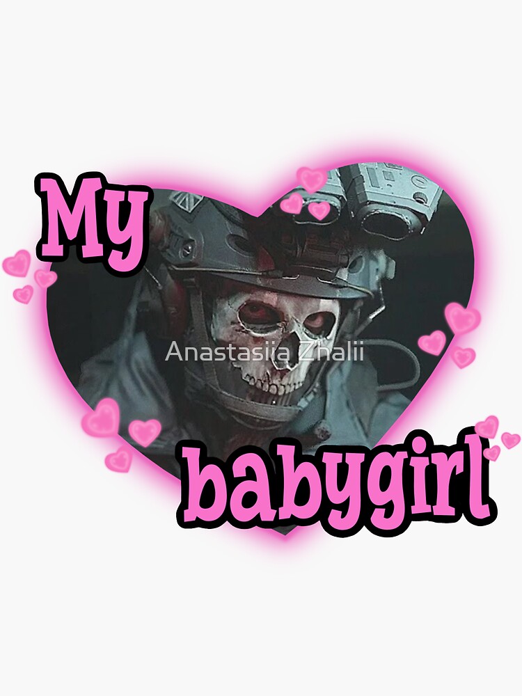 "My babygirl simon ghost riley " Sticker for Sale by Anastasiia Zhalii ...