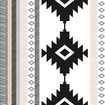 "Pueblo Tribal Pattern Black and White and Tan" Art Print for Sale by ...