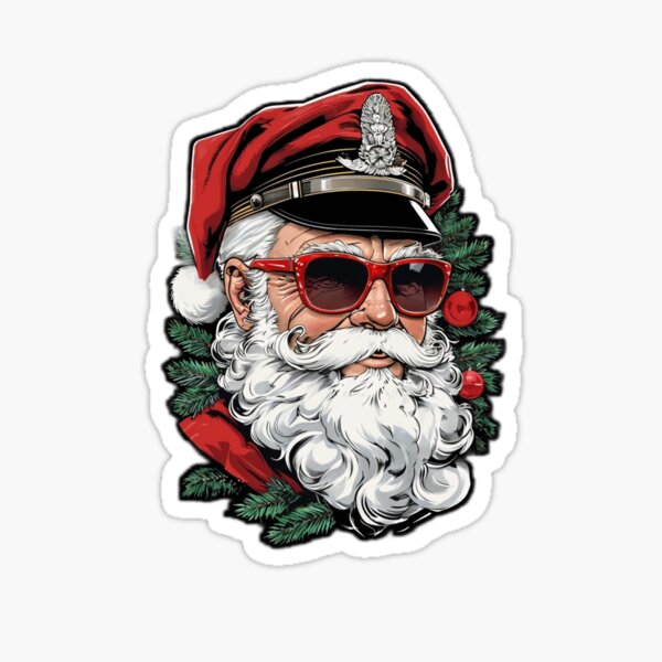 "Santa Leather Daddy Gay Christmas Pride Graphic Design" Sticker for ...