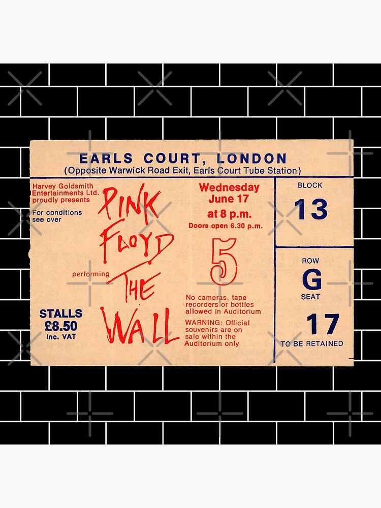"Pink Floyd - The Wall Tour - Earls Court Concert Ticket - June 17th ...