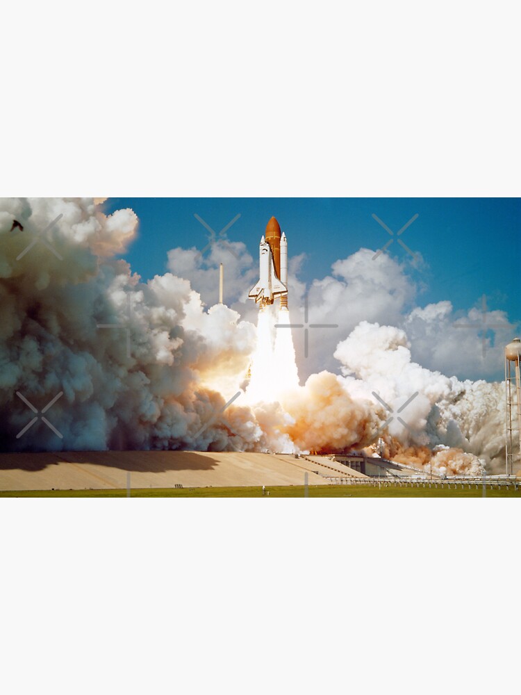 "Space Shuttle Challenger STS-61A Historic Launch Photo" Sticker for Sale by Steven Bode | Redbubble
