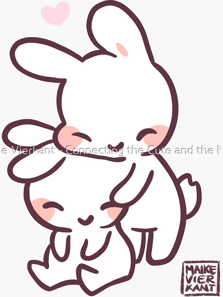 "Cuddling Bunnies" Sticker for Sale by Vierkant | Redbubble