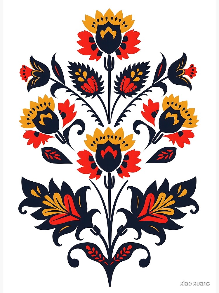"Polish Flowers Pattern | wycinanki | Folklore | Folk Art" Poster for ...