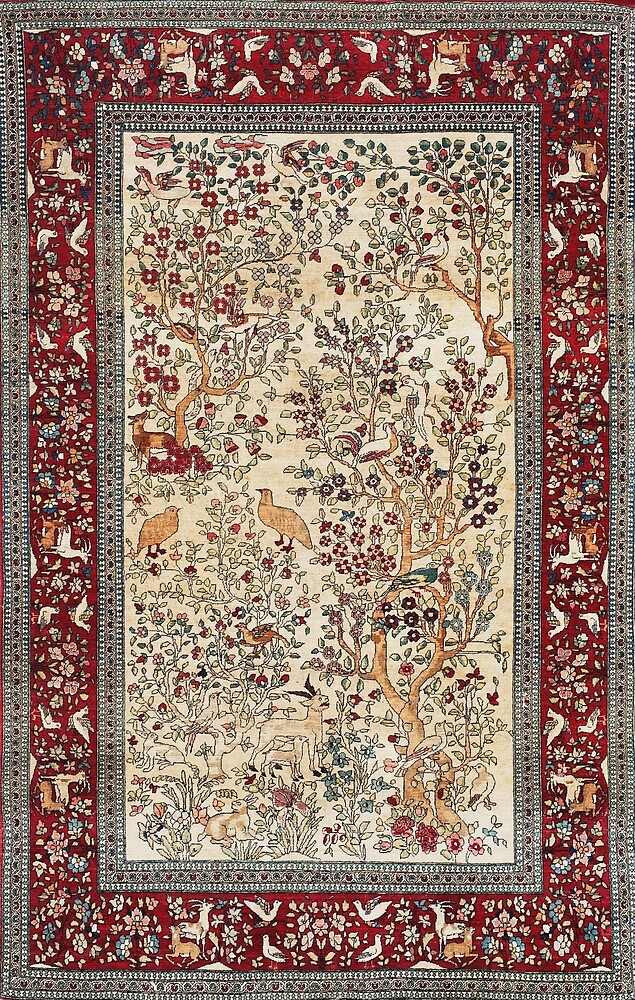 "Vintage Esfahan Persian Animal Rug Print" by Vicky Brago-Mitchell ...