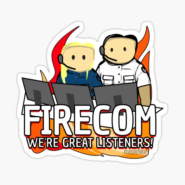 "We're great listeners! " Sticker for Sale by Flashover | Redbubble