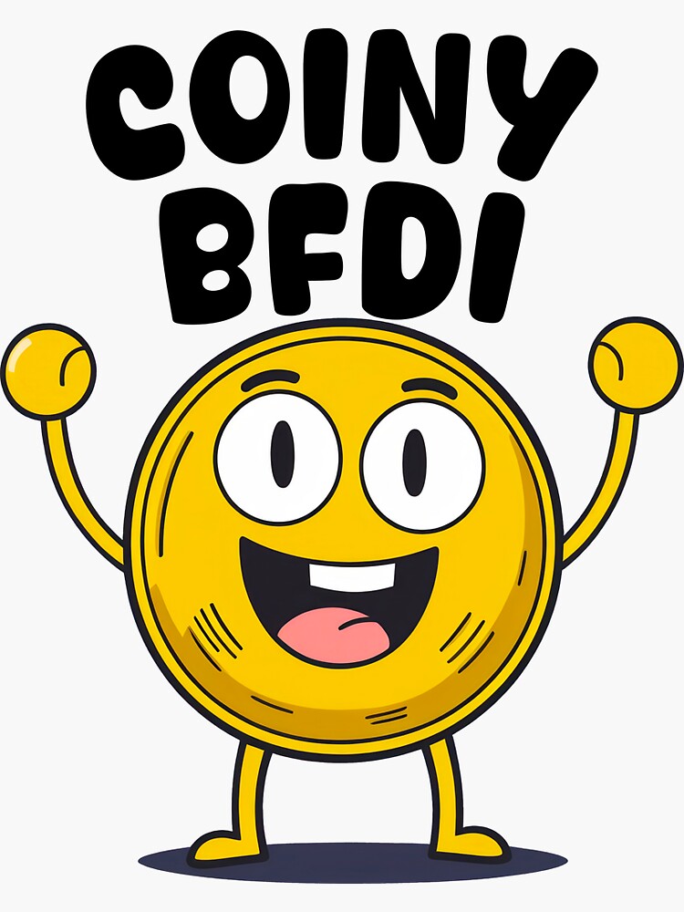 "Coiny BFDI, BFDIA, BFB X, Cartoon Funny" Sticker for Sale by ...