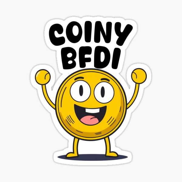 "Coiny BFDI, BFDIA, BFB X, Cartoon Funny" Sticker for Sale by ...