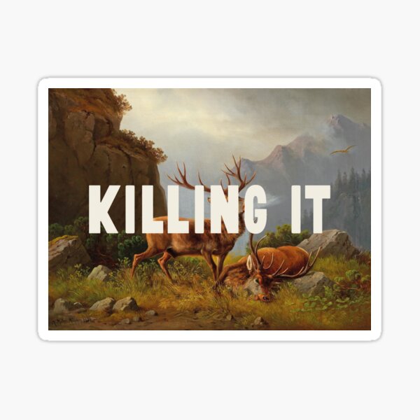 "Killing It" Sticker for Sale by OhFineArt | Redbubble