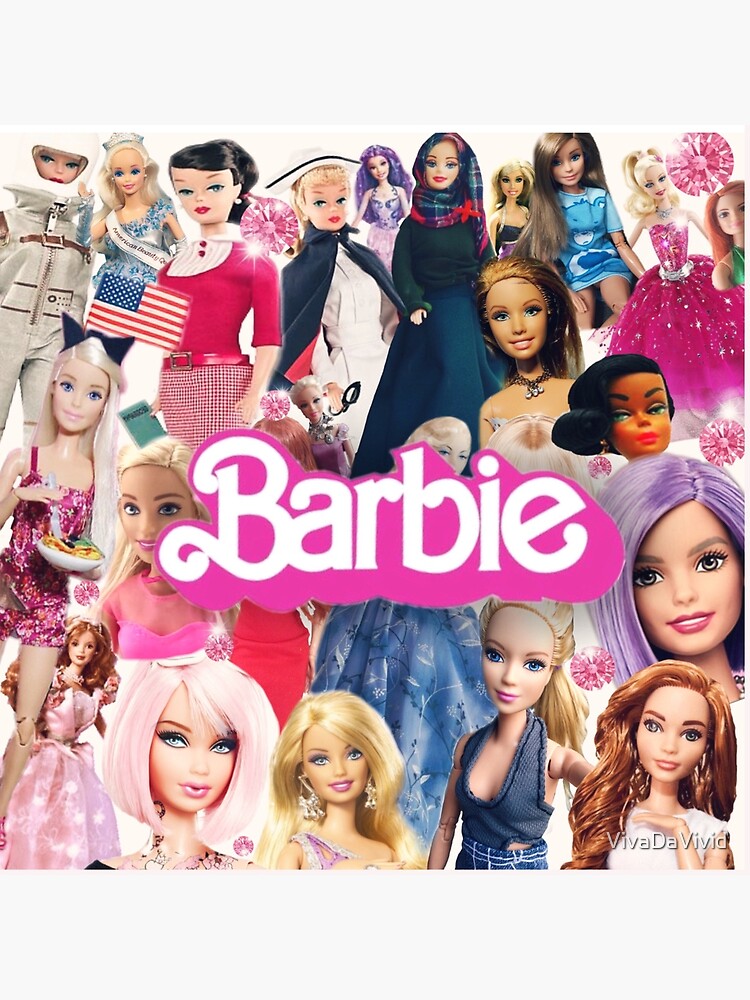 "Barbie Doll Collage" Throw Pillow for Sale by VivaDaVivid | Redbubble