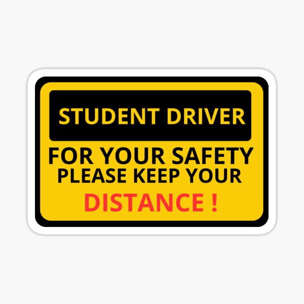 "signs for car new driver funny student driver meme bumper" Sticker for ...