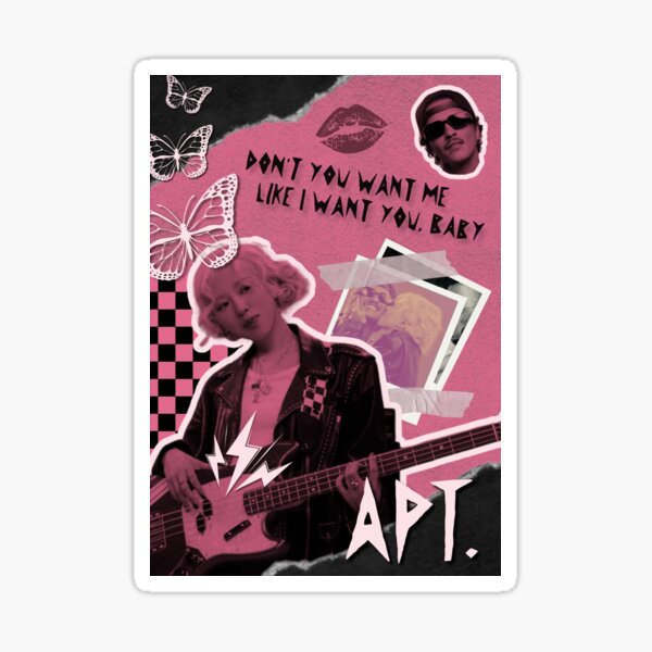 "APT Rose Bruno Mars Collage" Sticker for Sale by AstroAppa | Redbubble