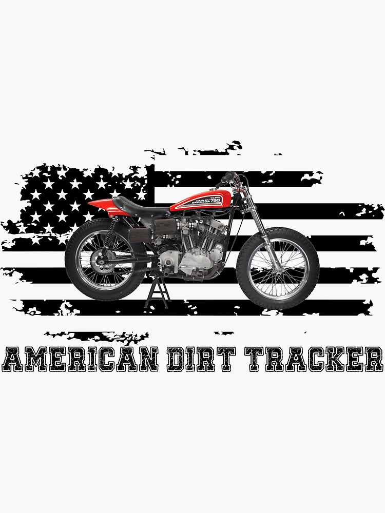 "American Dirt Tracker Flat Track Racer Dirt Track Racer" Sticker for ...