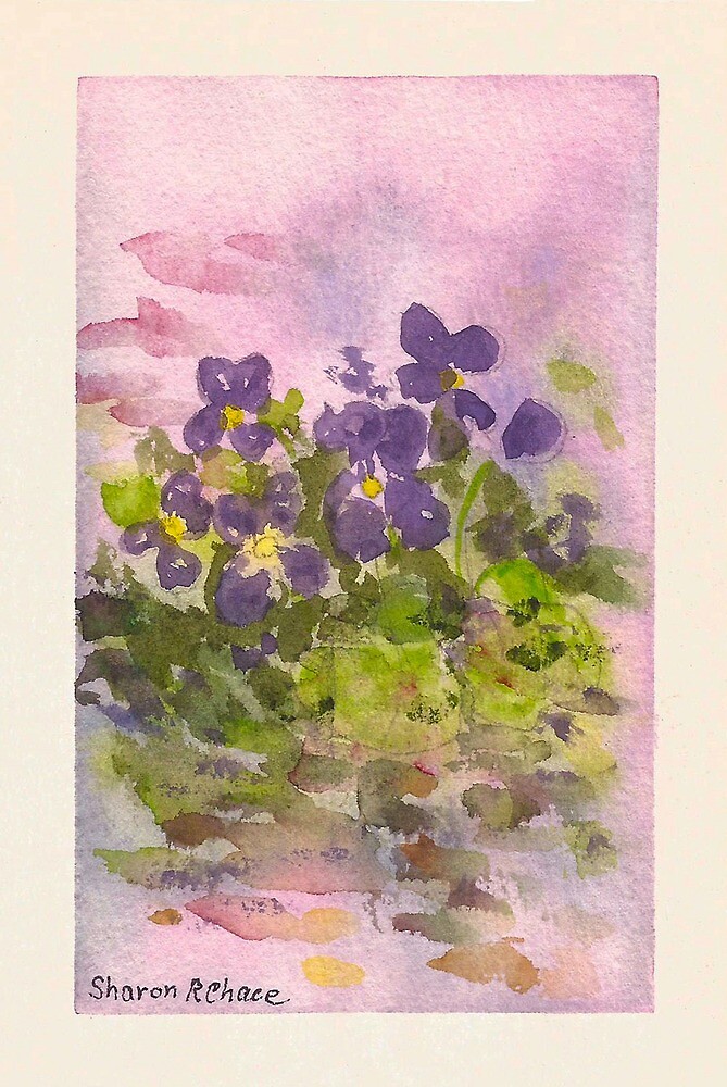 "Watercolor Violets" by Twinreflex | Redbubble
