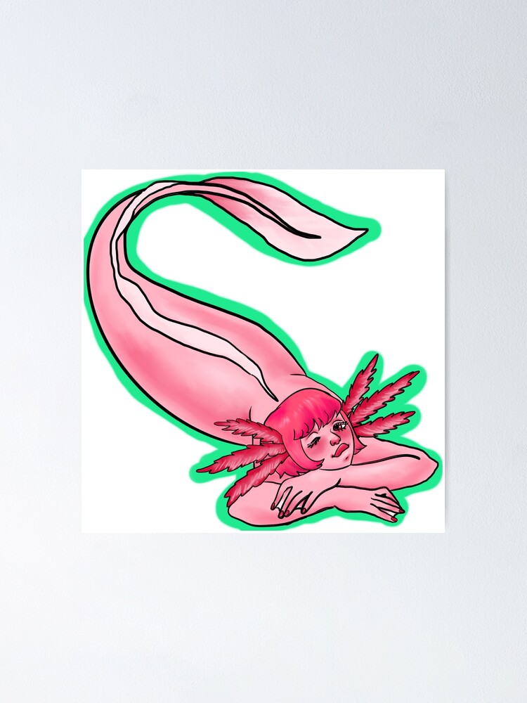 "Axolotl Mermaid" Poster by fernticle-yeah | Redbubble