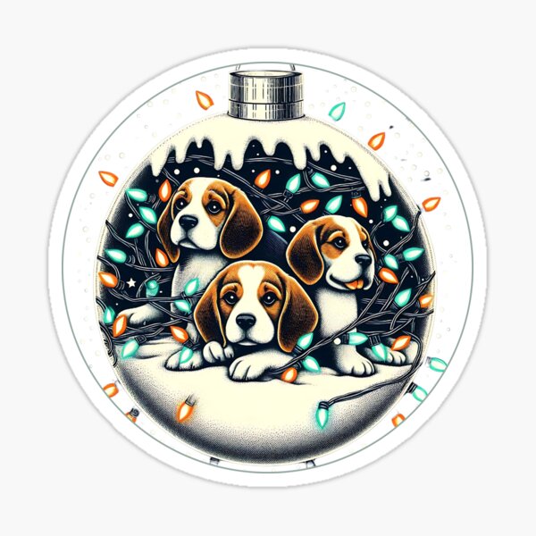 "Beagle Trio of Festive Friends: Cute Christmas gifts for dog owners ...
